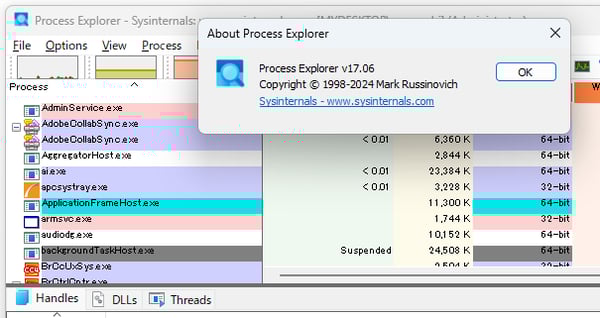 ITニュース. Sysinternals更新情報: Process Explorer v17.06